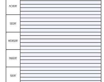 Printable Blank Weekly Calendar Color - Etsy