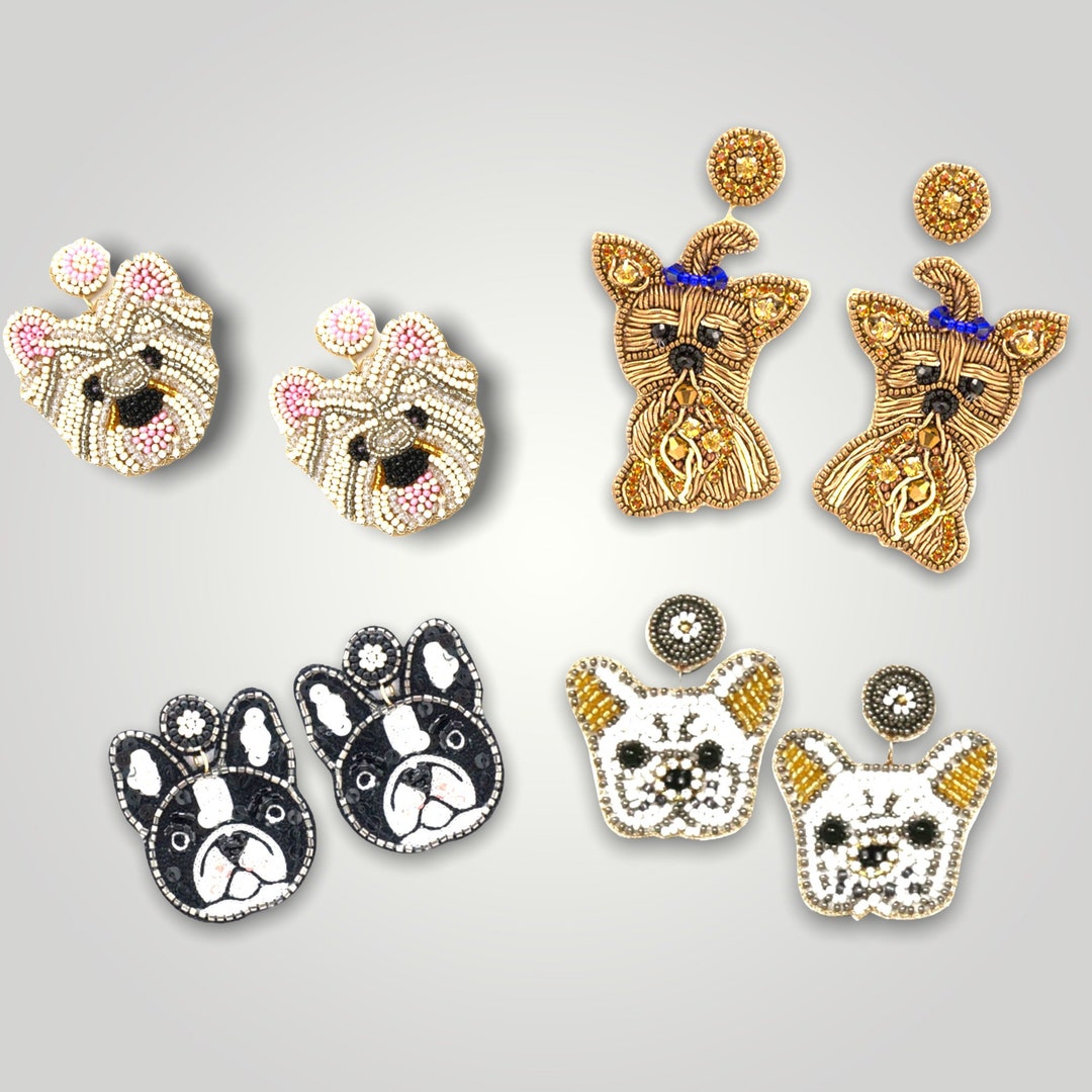 Dogs / Seed Bead Earrings / Pet Owners / Dog Lovers / Dog Mom / Boho ...