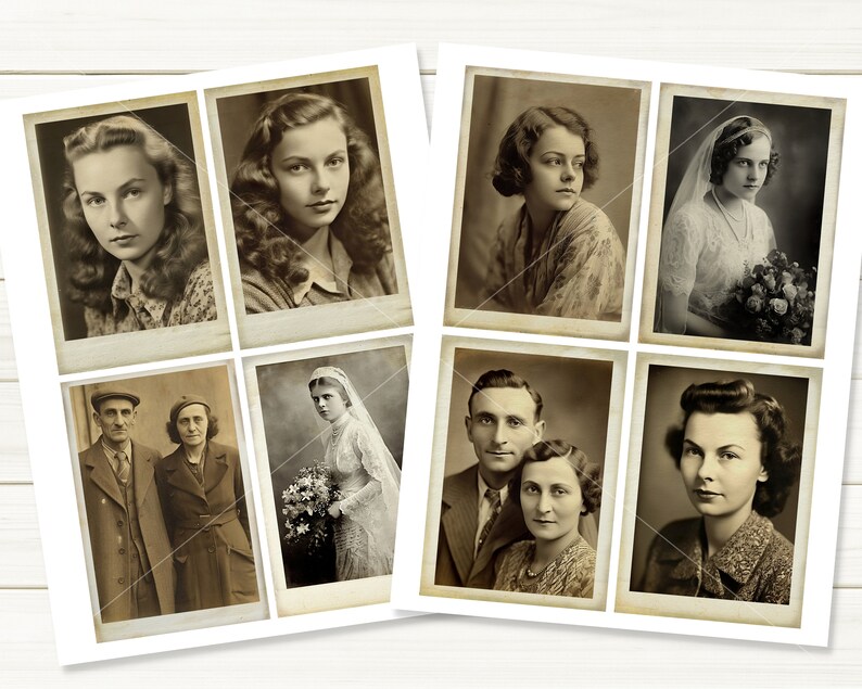 Old Photos, Vintage People Portraits, Printable Vintage Photo Cards ...
