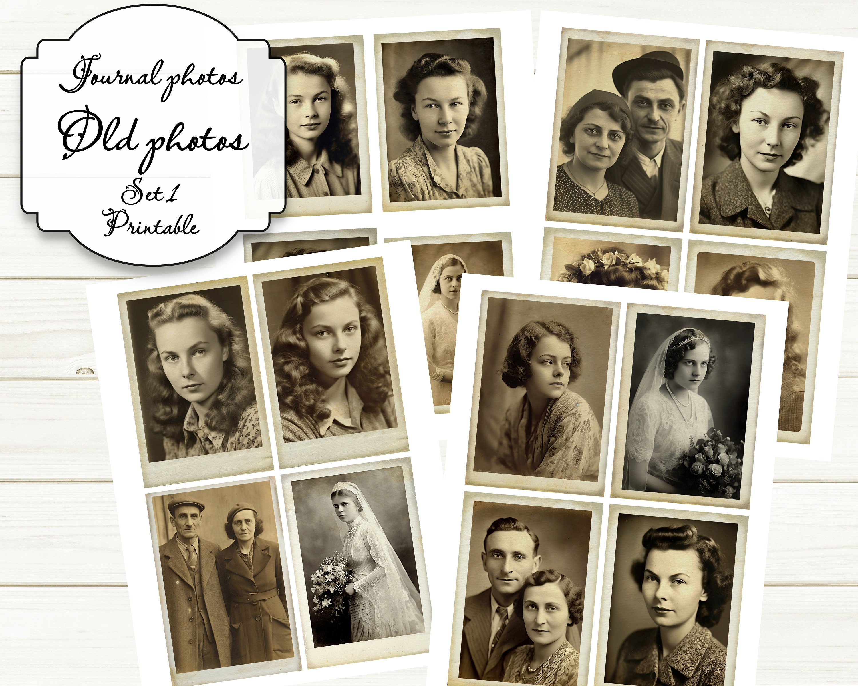 Old Photos, Vintage People Portraits, Printable Vintage Photo Cards ...