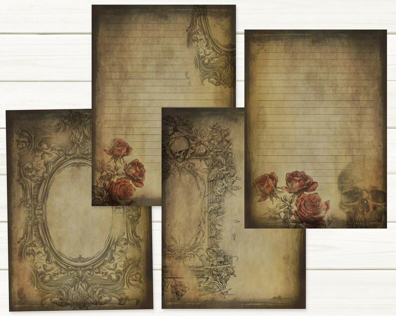 Gothic Junk Journal Kit, Printable Ephemera Pack, Journal Pages ...