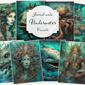 Underwater World ATC Cards, Printable Journal Cards Set With, Fantasy ...