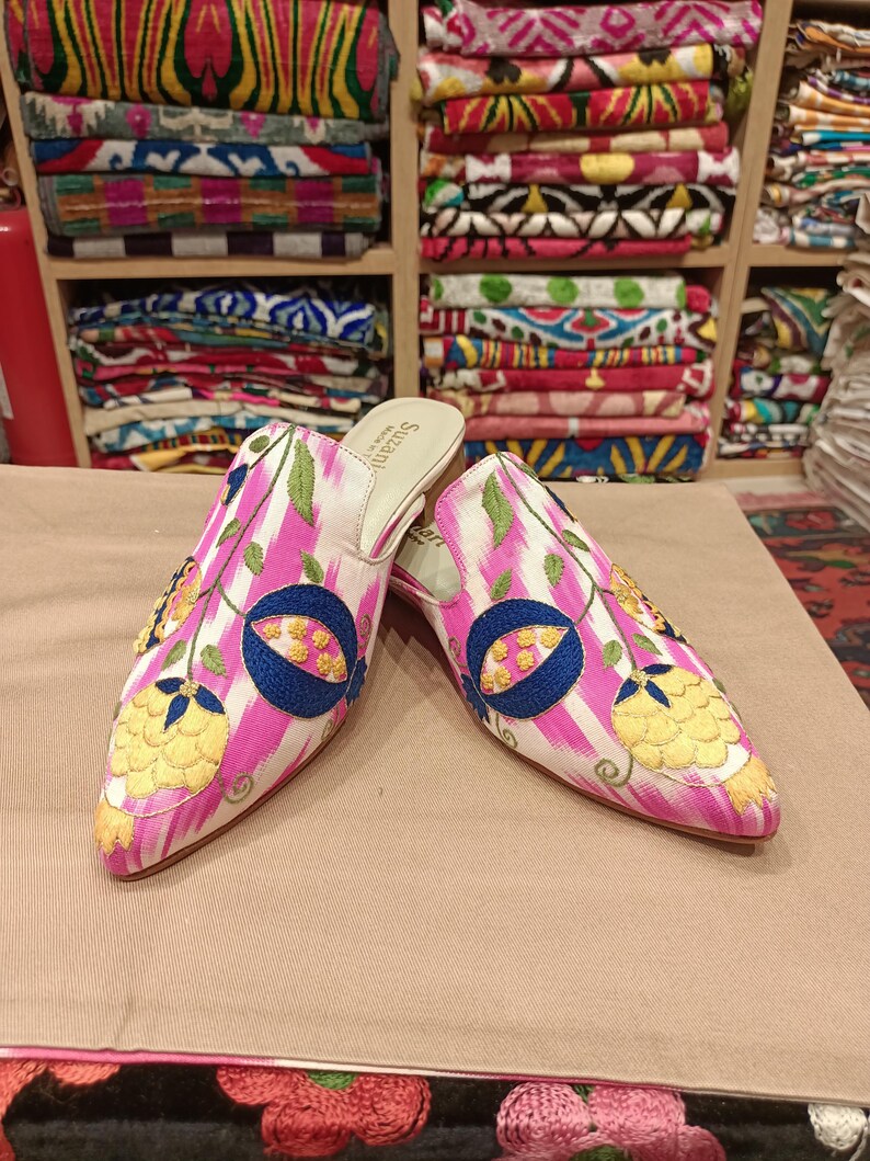 Embroidered Colorful Slippers - Etsy UK