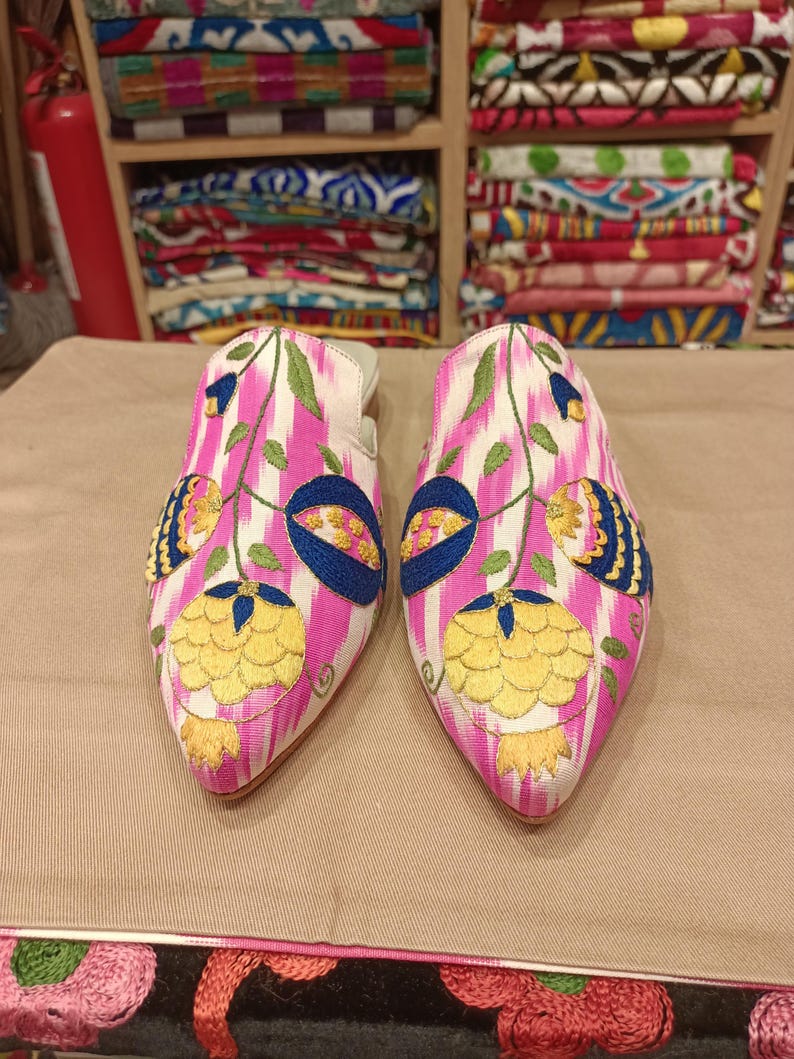 Embroidered Colorful Slippers - Etsy UK