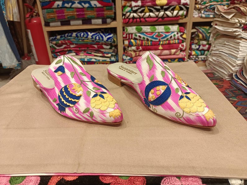 Embroidered Colorful Slippers - Etsy UK