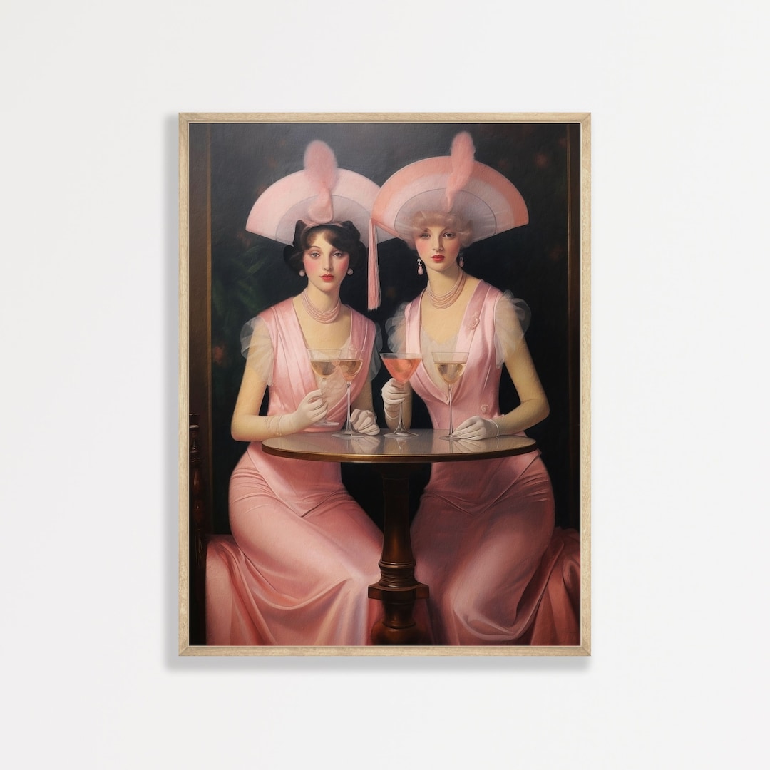 Cocktail Painting: Retro Vintage Wall Art for Girly Rooms - Etsy
