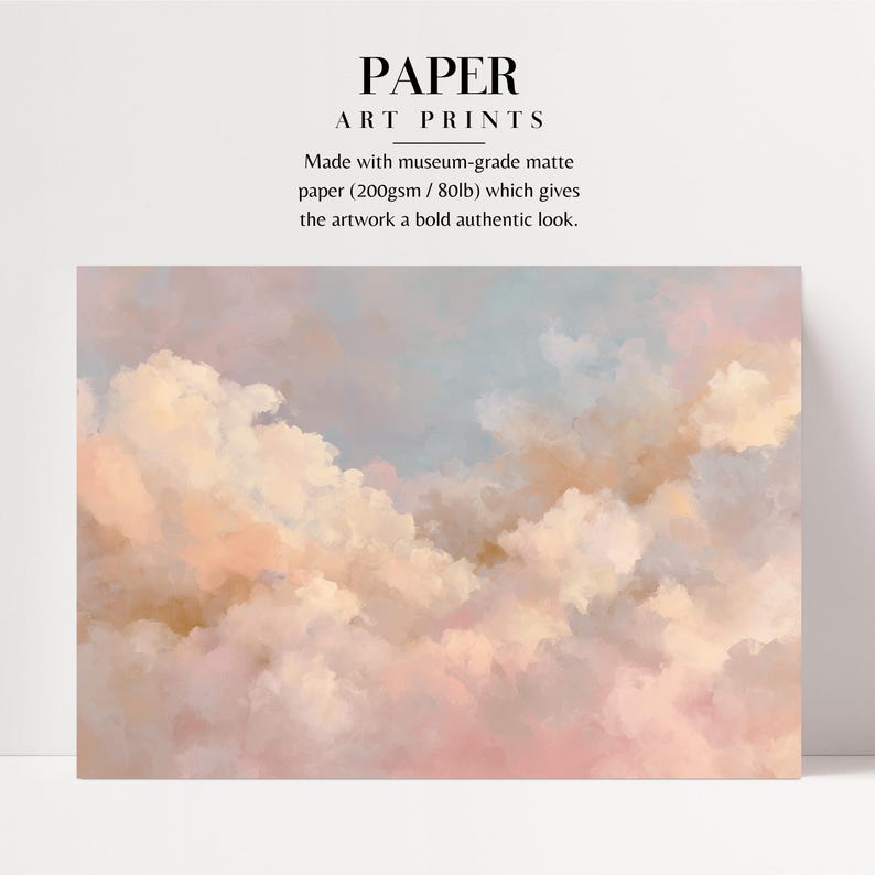 Dreamy Pastel Cloud Print, Soft Neutral Sky Wall Art - Etsy