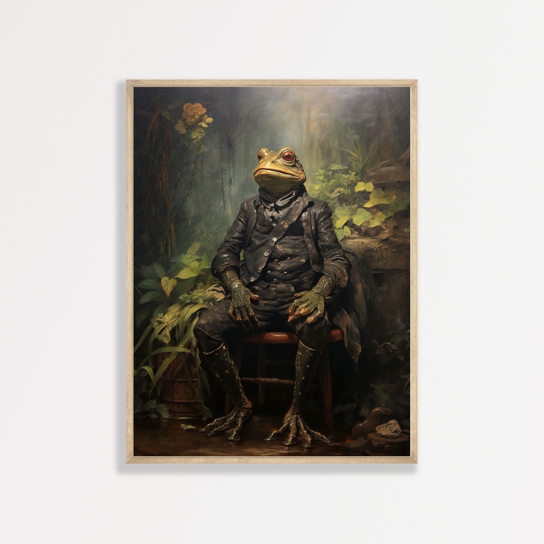 Moody Frog Wall Art Print | Dark Cottagecore Home Decor | Maximalist ...