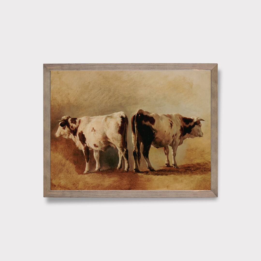 Rustic Cows Art Print Retro Farmhouse Decor Vintage - Etsy