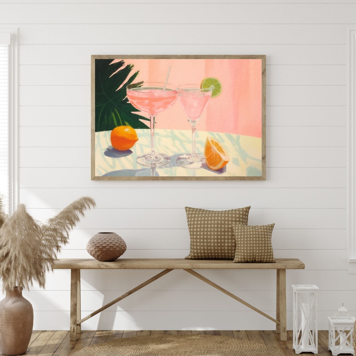 Pink Cocktails Art Print | Retro Preppy Home Bar Decor - Etsy