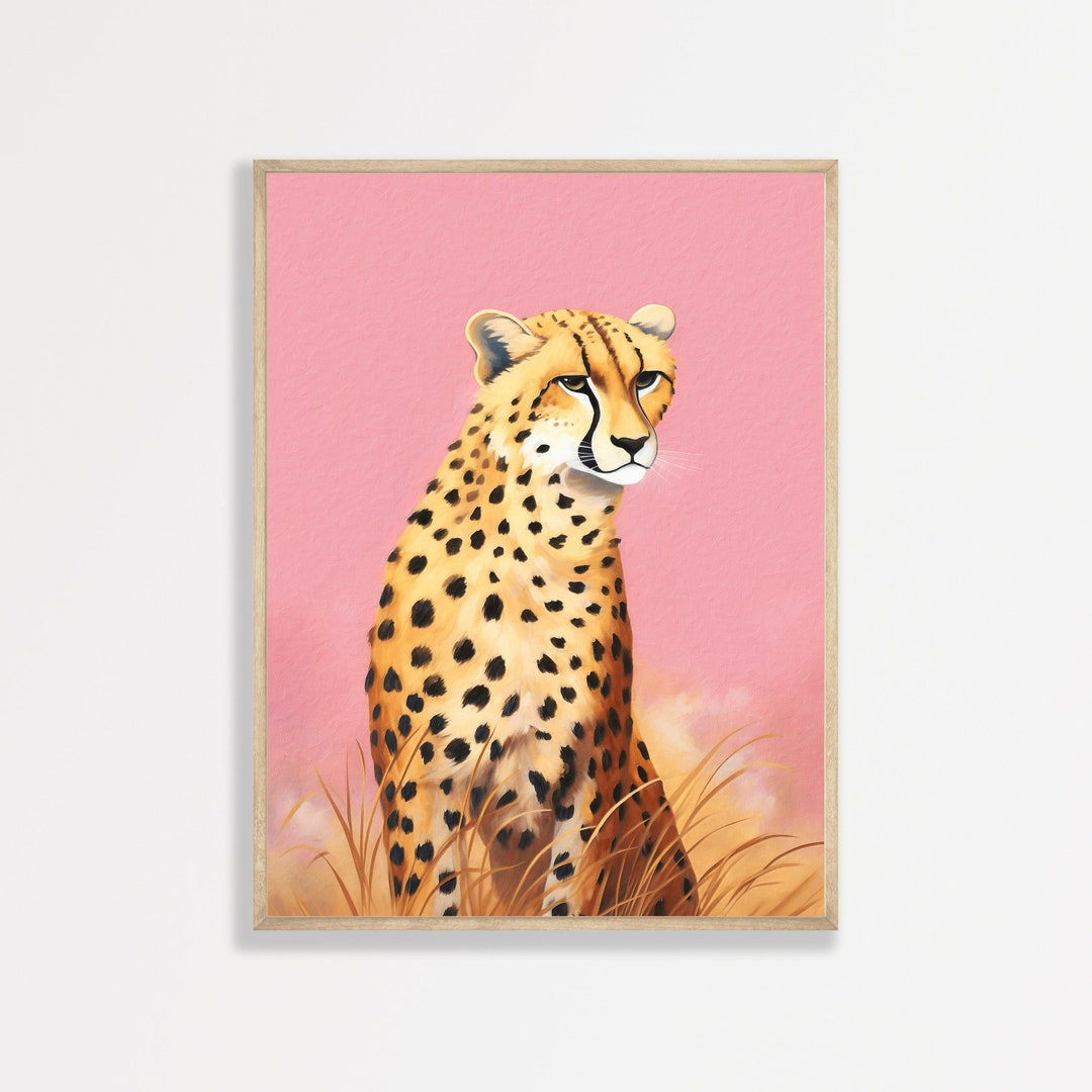 Retro Cheetah Print | Pink Girly Aesthetic Wall Art | Trendy Minimal ...