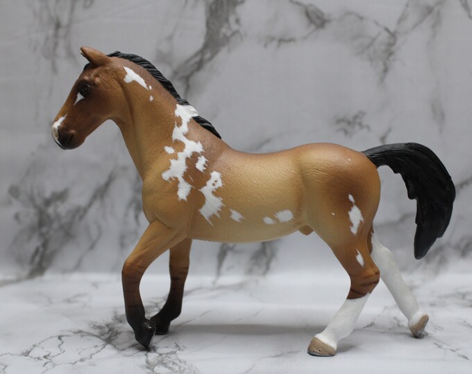 Custom Schleich Trakehner Stallion - Pinto Dunskin - Etsy