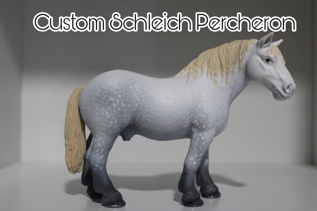 Custom Schleich Percheron Stallion - Dappled-grey - Etsy