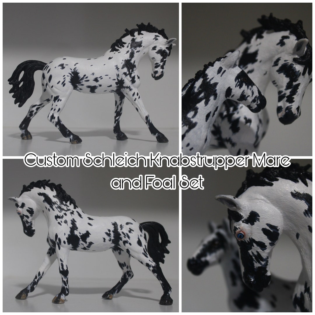 Custom Schleich Mare and Foal Set - Black Leopard - Etsy