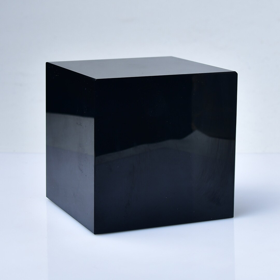 Natural Black Obsidian Cube Obsidian Gemstone Crystal 8x8cm Healing ...