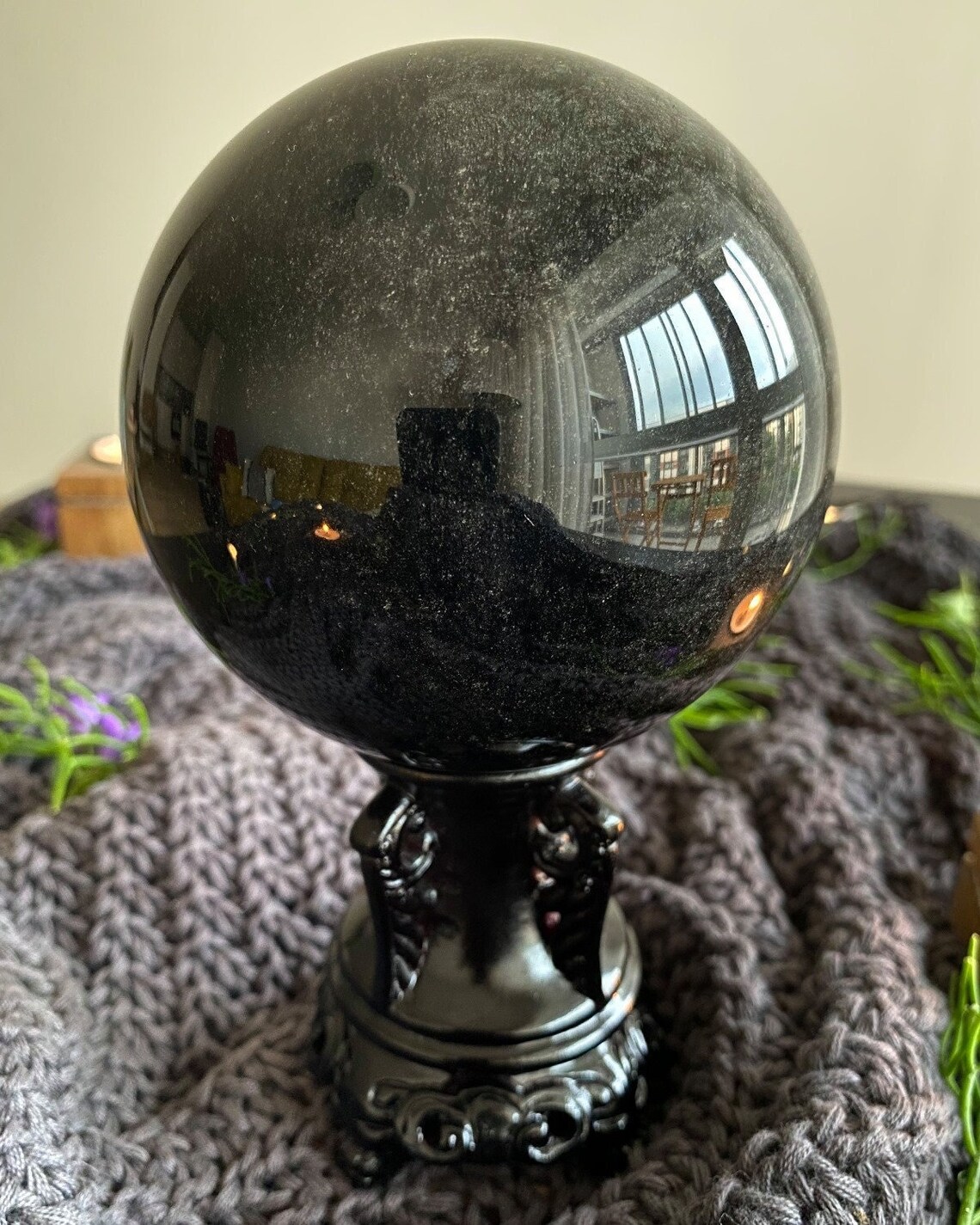 Natural Obsidian Sphere Obsidian Ball Crystal Sphere 100mm - Etsy