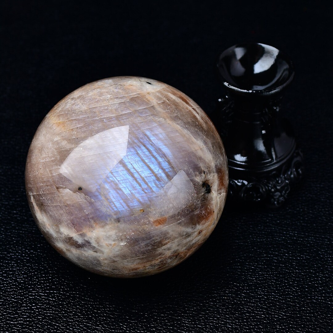 Natural Blue Moonstone Crystal Sphere Geode Ball 6cm 8cm Home Decor ...