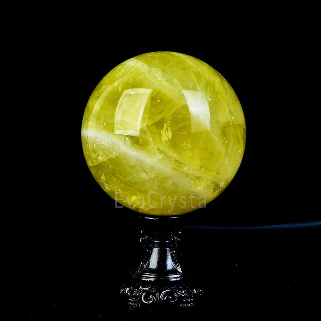Natural Citrine Sphere Citrine Ball Crystal Sphere 100mm 80mm 60mm ...