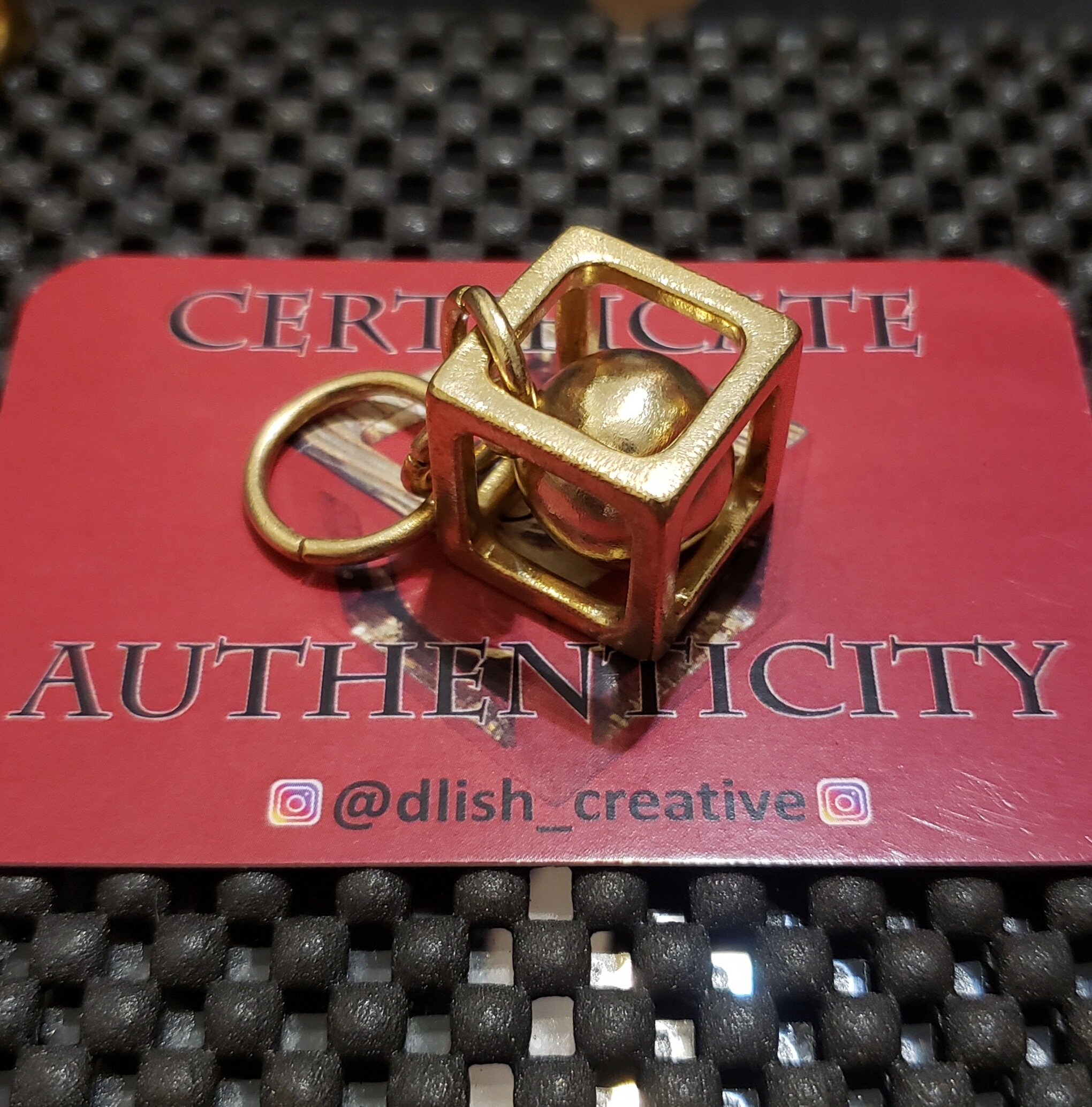 Hand Carved 3/4 Brass Captive Ball Key Dangler Chain - Etsy