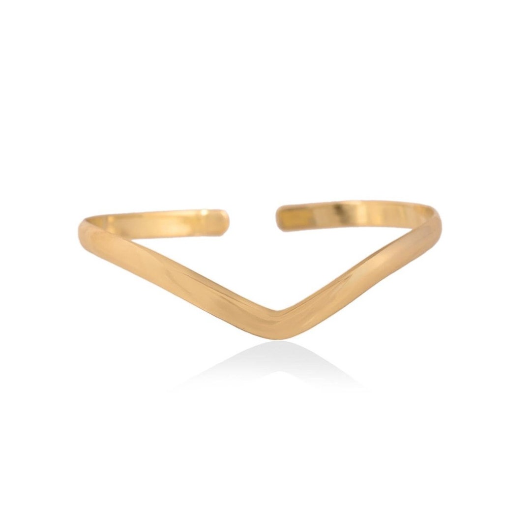 Chevron Brass Bangle/ Brass Chevron Bangles/ V Adjustable - Etsy