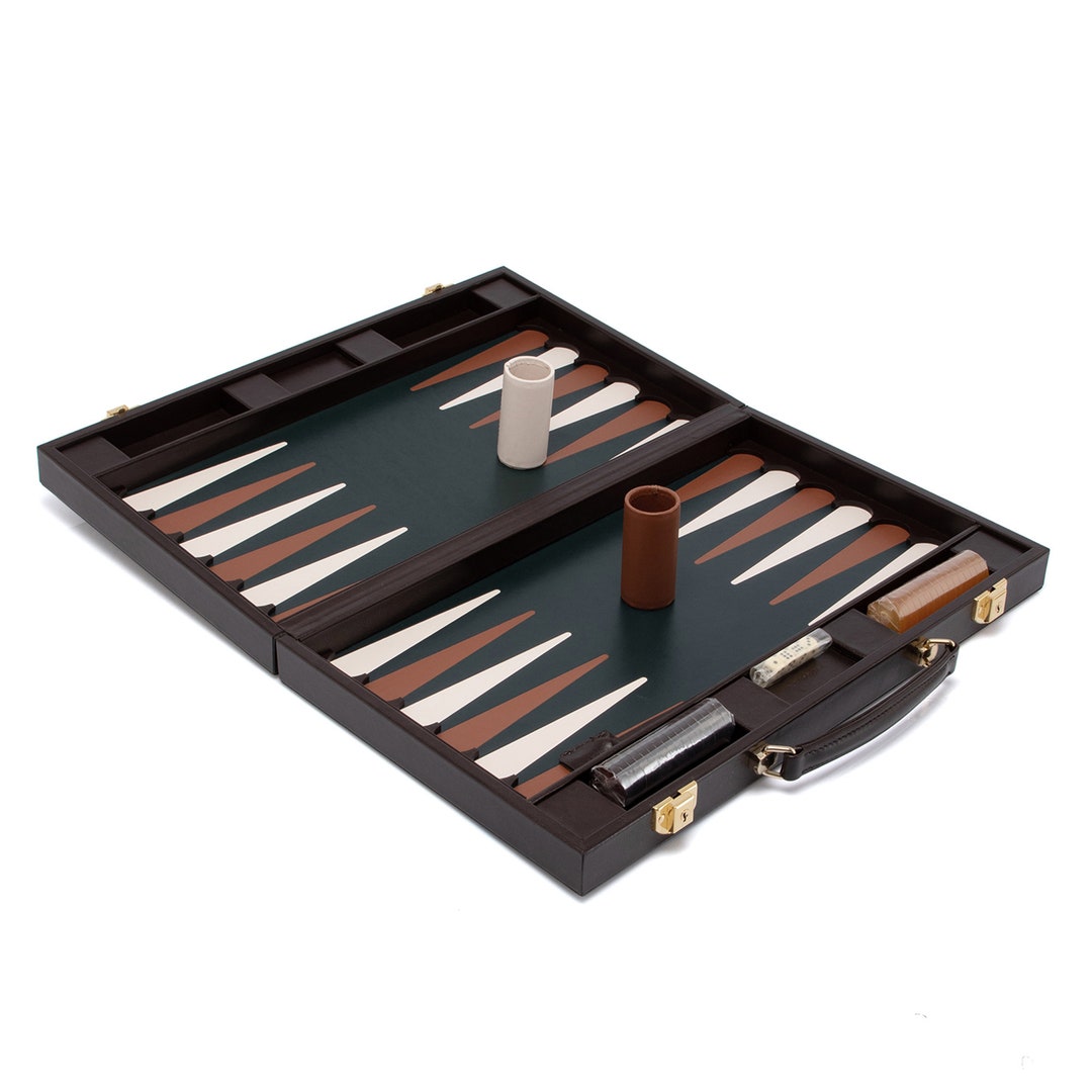 Large Size Brown Leather Backgammon Set & Premium Suitcase Shaped - Etsy