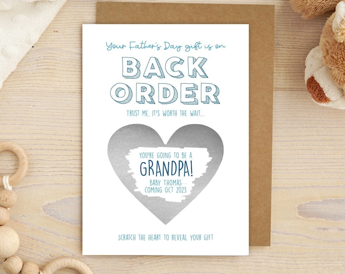 Personalized Father's Day Scratch off Card, Father's Day Surprise, Gift ...
