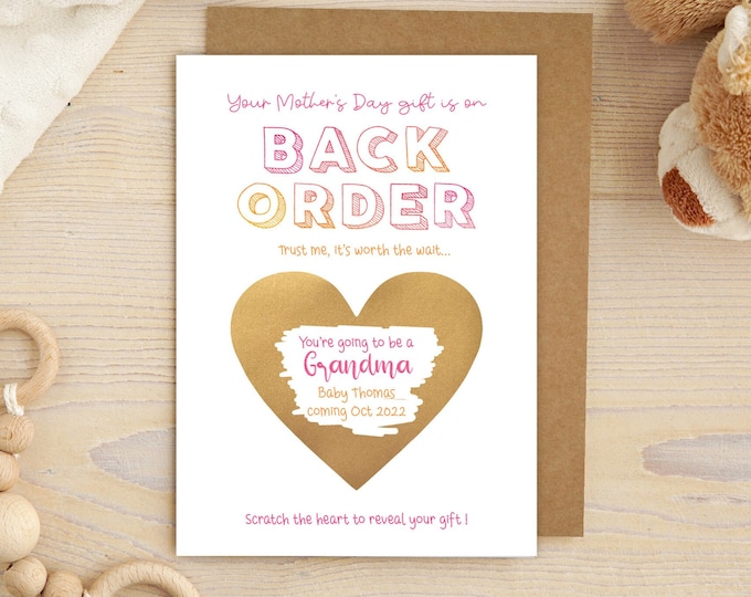 Funny Mother’s Day Scratch off Pregnancy Announcement Card, You're Gift ...