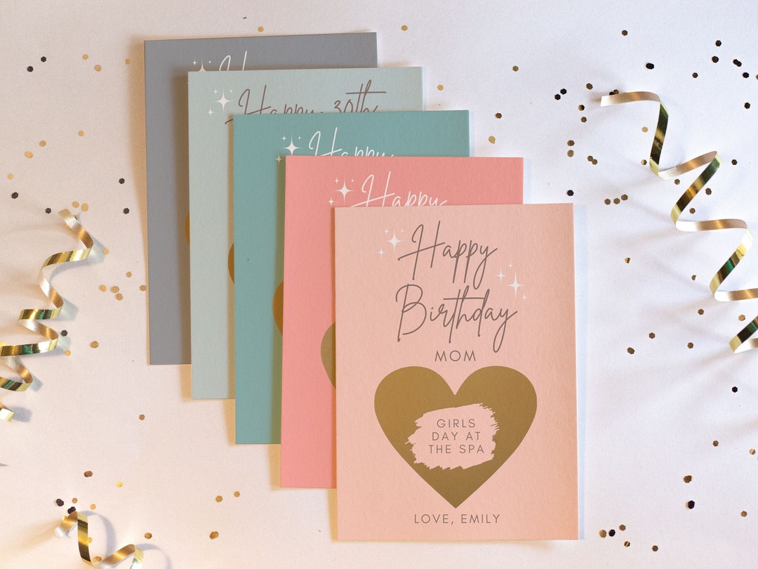 Personalized Birthday Scratch off Card, Birthday Surprise, Retro Colors ...