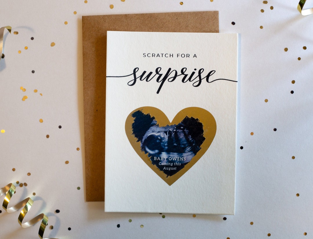 Scratch off Pregnancy Announcement Card With Ultrasound Picture ...