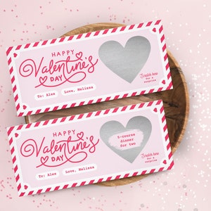 Surprise Valentines Day Gift Voucher, Personalized Gift, Scratch Off ...