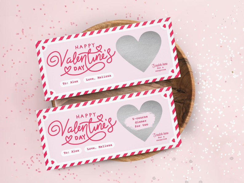 Surprise Valentines Day Gift Voucher, Personalized Gift, Scratch Off ...