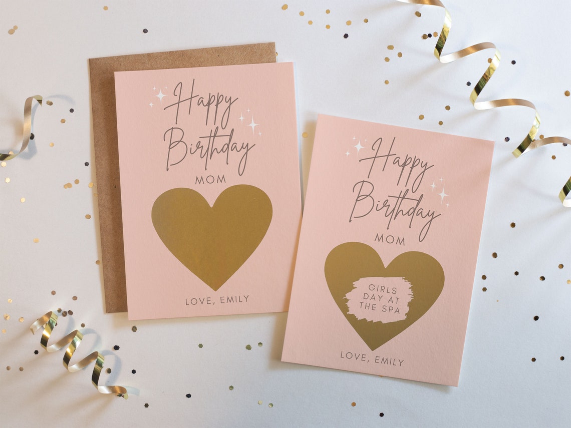 Personalized Birthday Scratch off Card, Birthday Surprise, Retro Colors ...