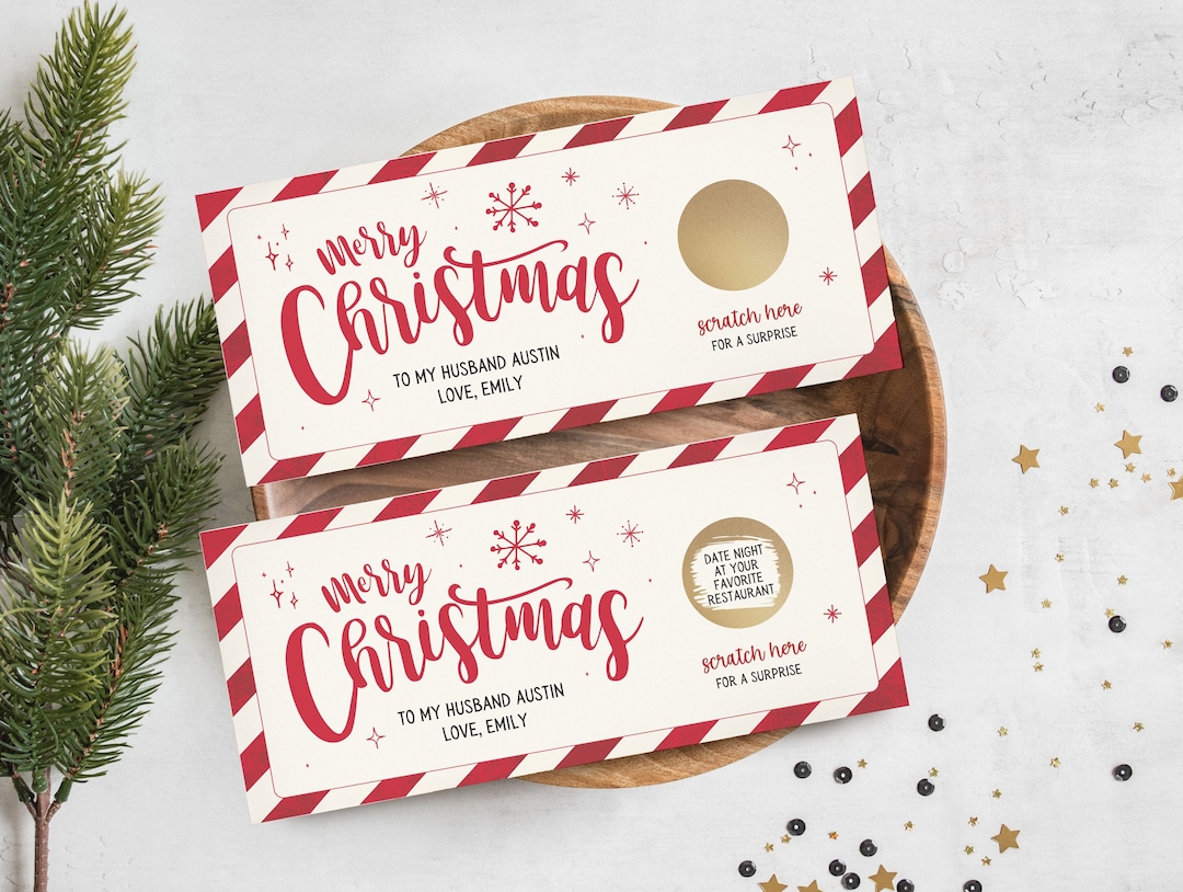 Surprise Christmas Voucher, Personalized Gift, Scratch Off, Christmas ...