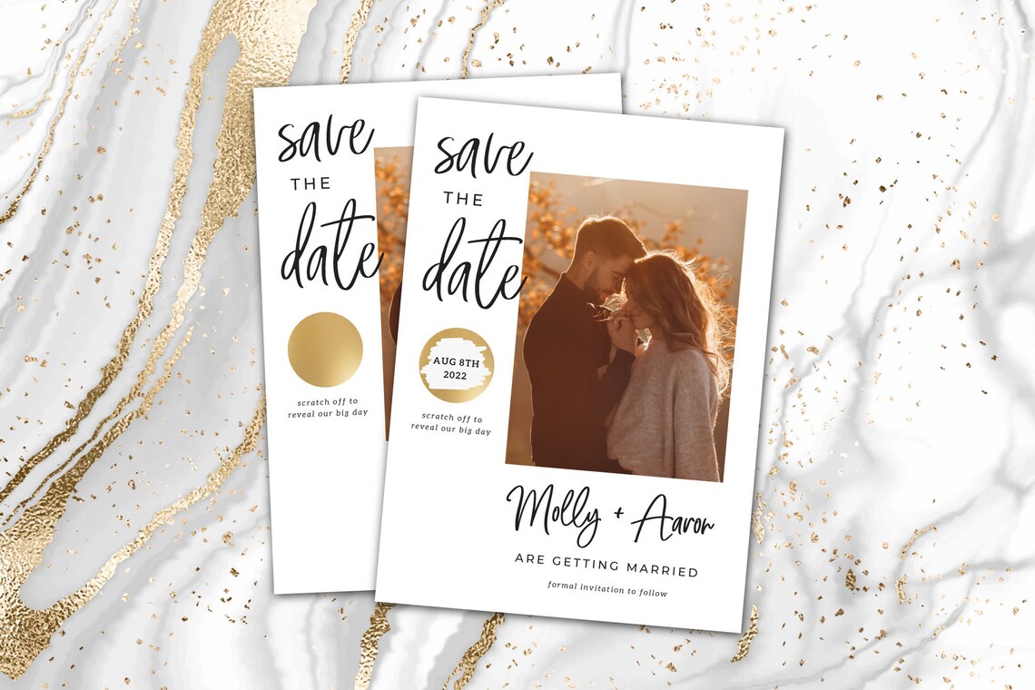 Scratch off Save the Date Card, Custom Photo Save the Date Card - Etsy