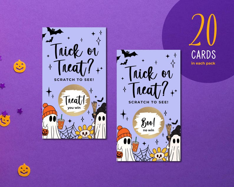 Halloween Scratch off Game Cards – 20 Pack – Trick or Treat Party ...