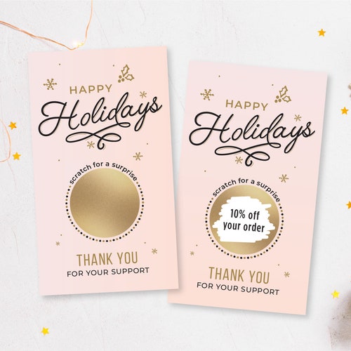 Scratch off Thank You Cards With Custom Logo Small Business - Etsy