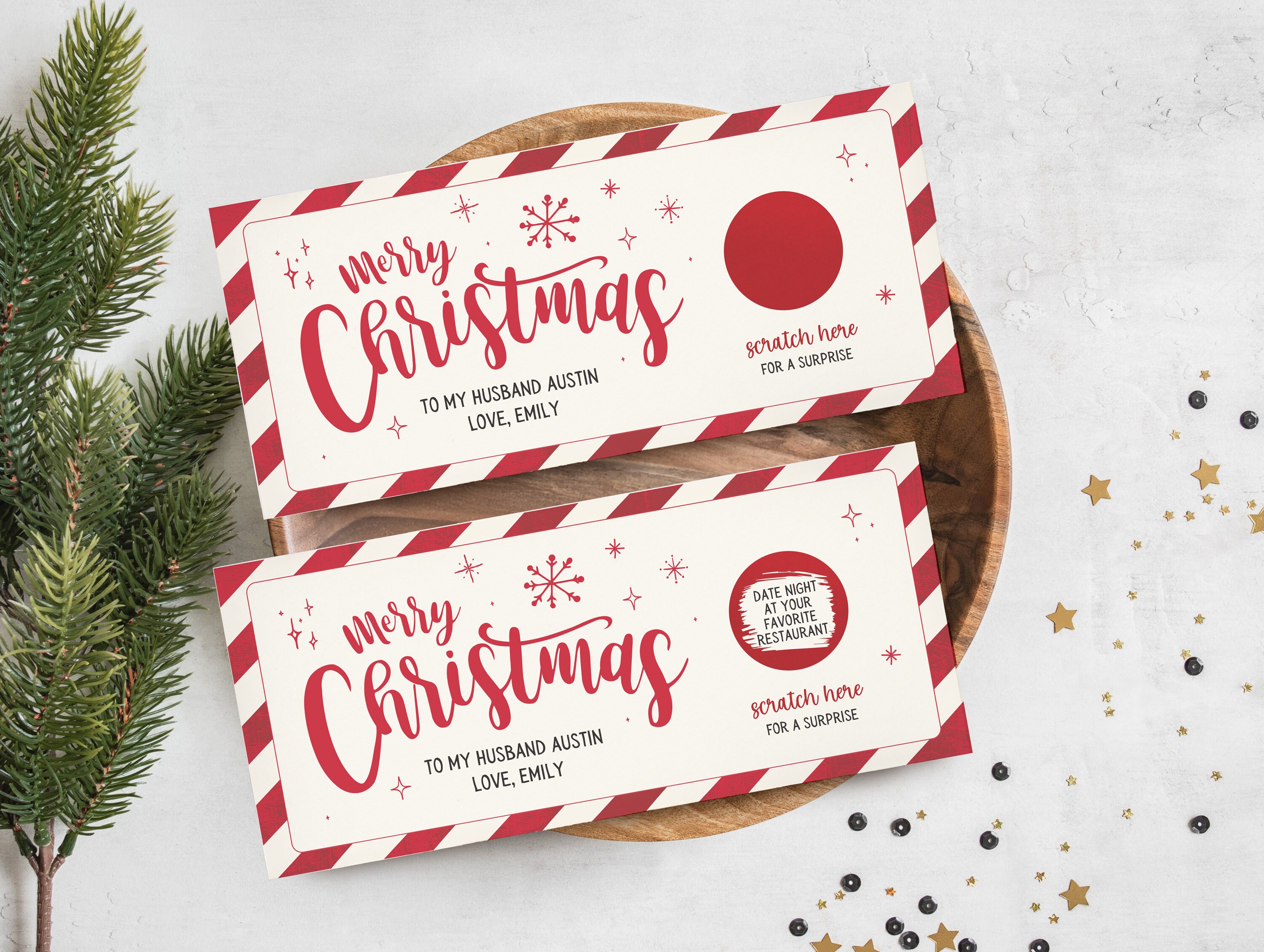 Surprise Christmas Voucher, Personalized Gift, Scratch Off, Christmas ...