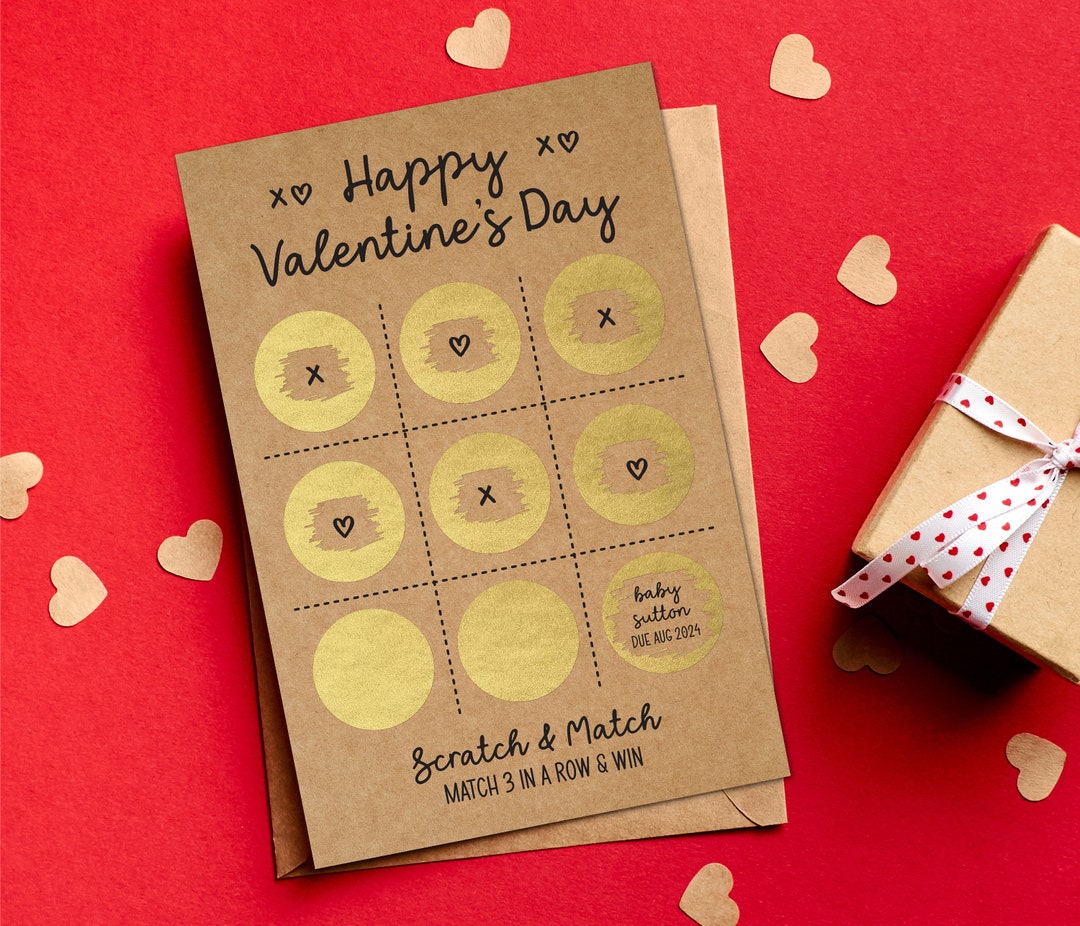 Valentine's Day Pregnancy Announcement Scratch off Card, Scratch ...