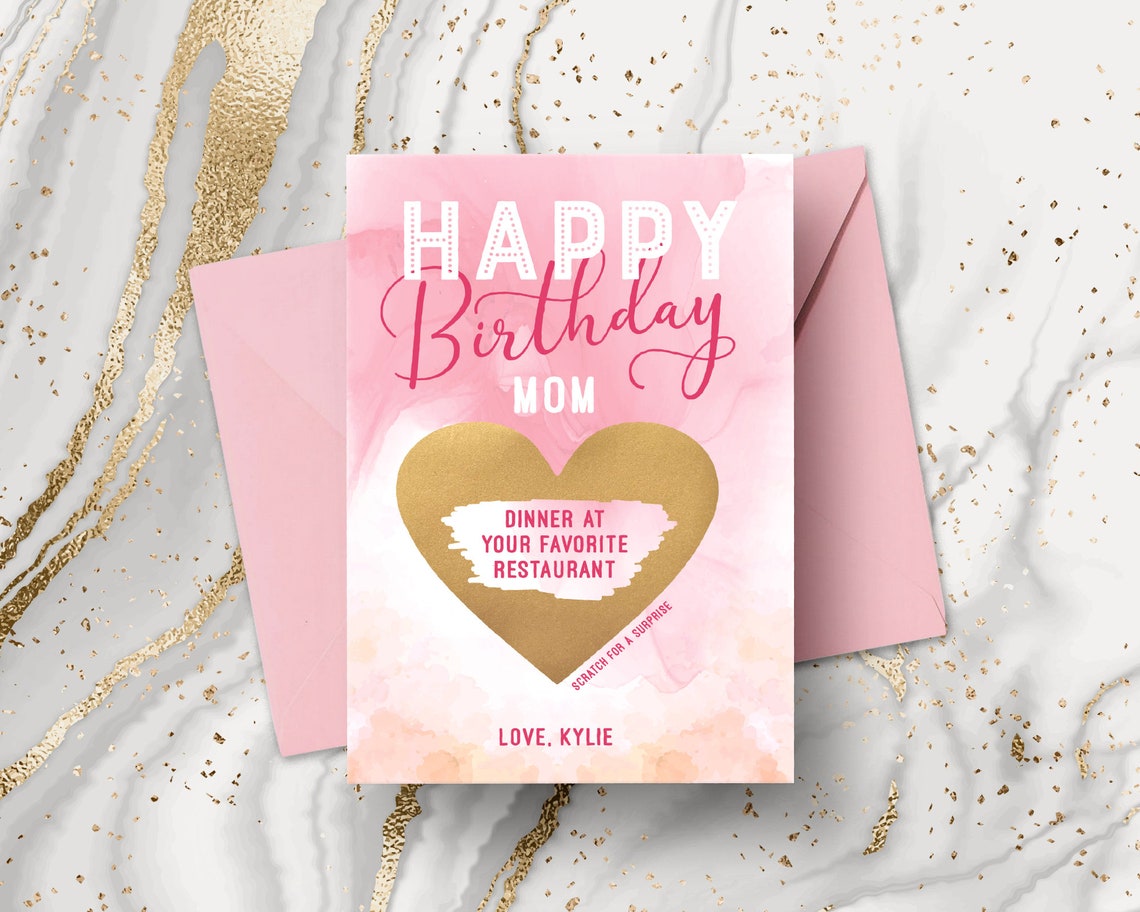 Personalized Birthday Scratch off Card, Birthday Surprise, Watercolor ...