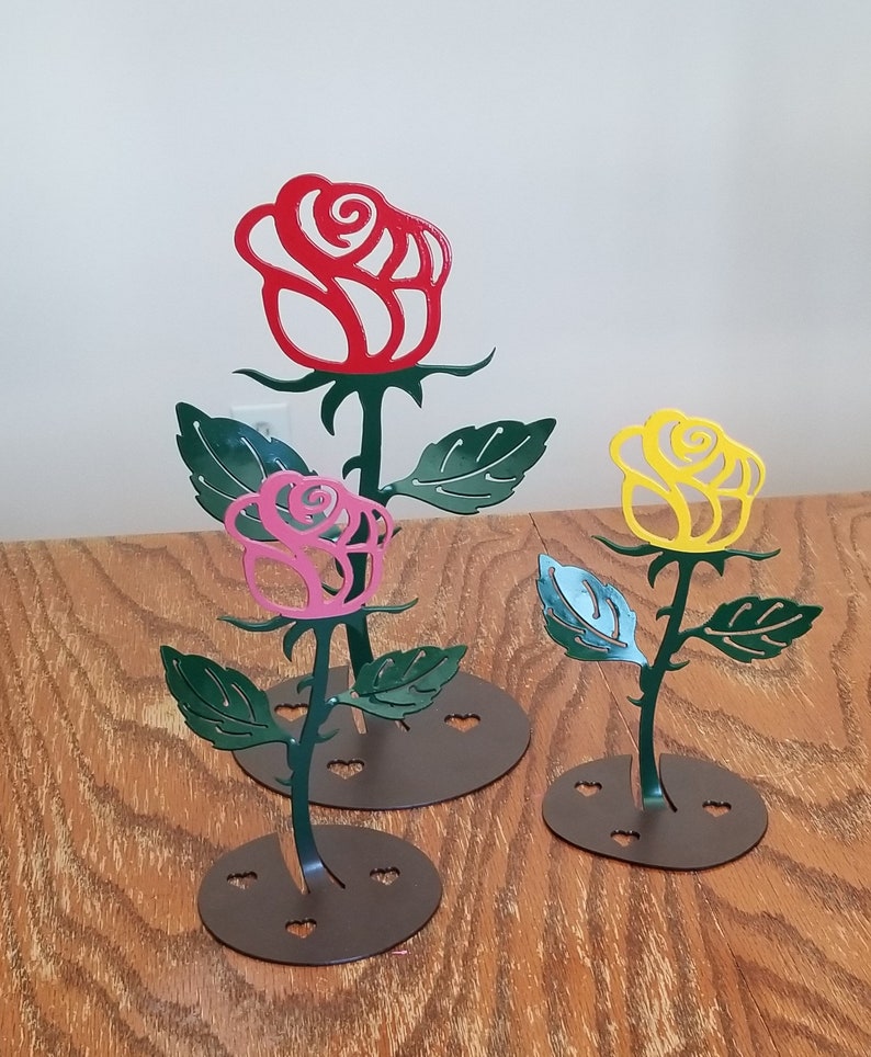 Standing Metal Rose DXF File (digital Download) - Etsy