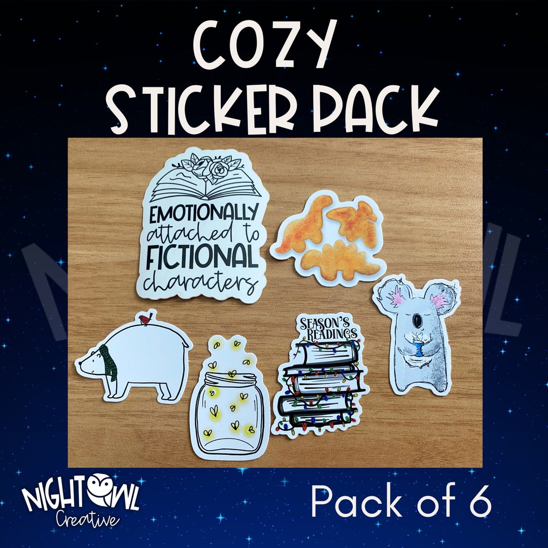 Sticker Pack Stocking Stuffer Idea for Book Lover Cozy - Etsy