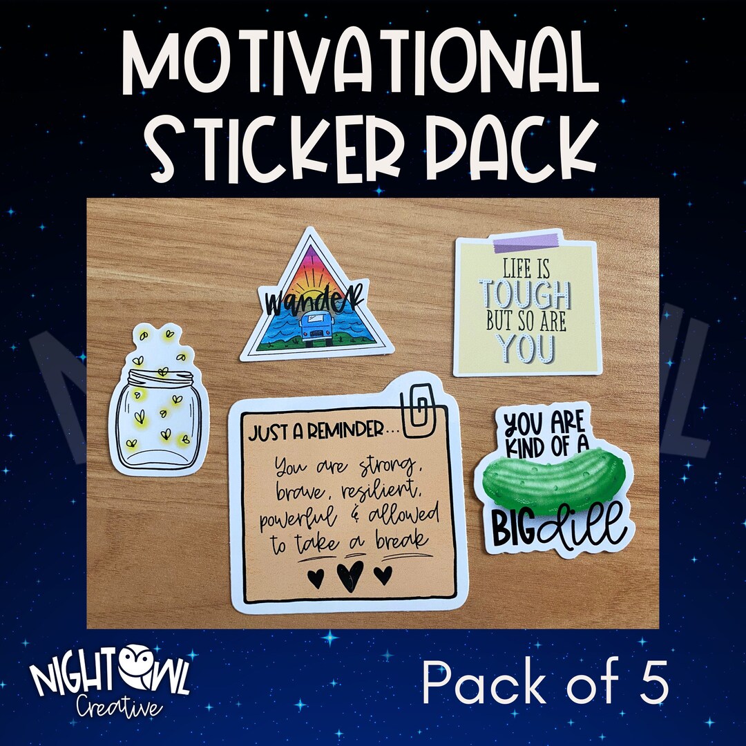 Sticker Pack, Stocking Stuffer Idea, Motivational Stickers, Easy Gift ...