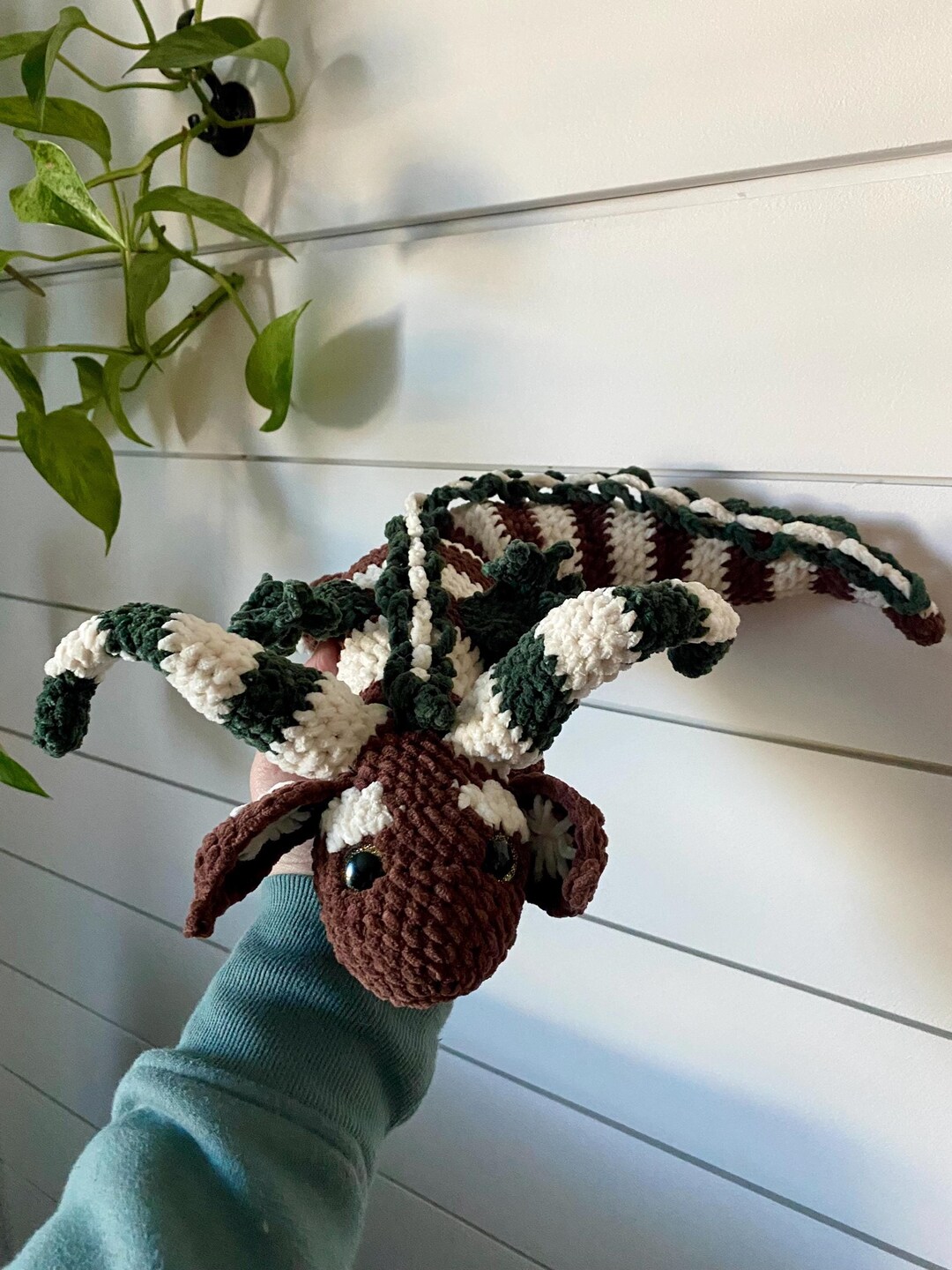 Ready to Ship Crochet Dragon, Handmade Gift, Gingerbread Dragon ...