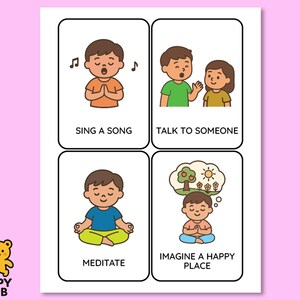 Calming Strategies Flash Cards, Printable Preschool Calming Methods ...
