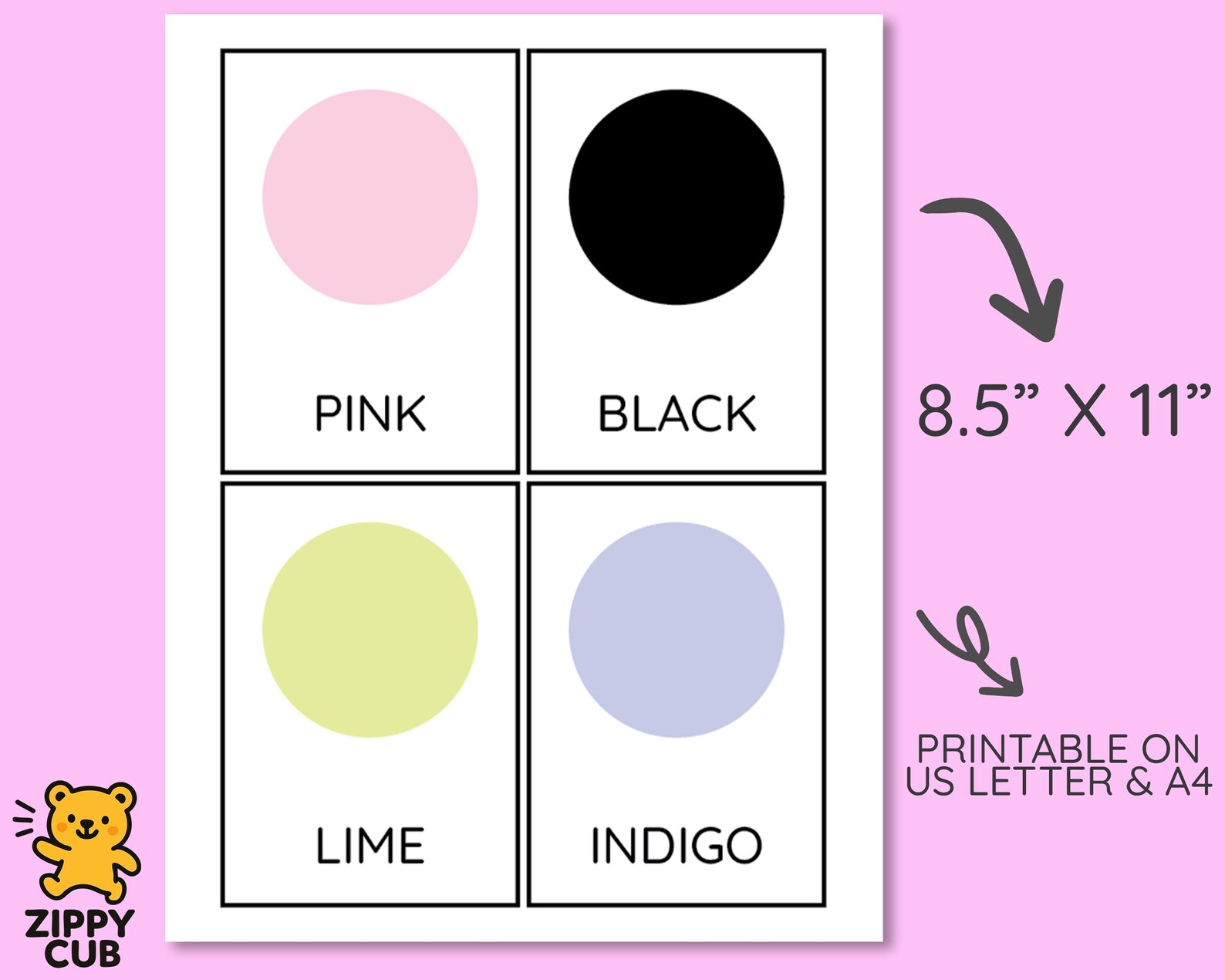 Colors Flash Cards, Printable Preschool Toddler Baby Learning Card Set ...