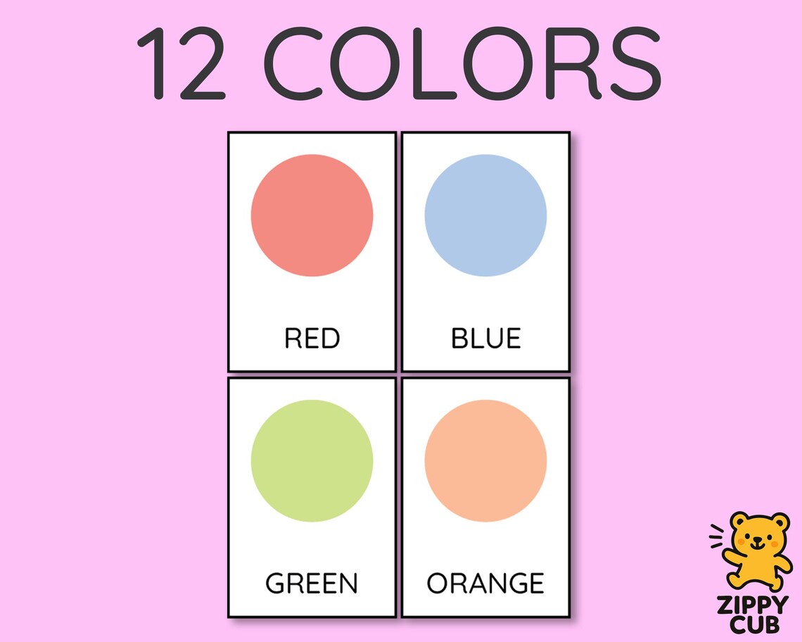 Colors Flash Cards, Printable Preschool Toddler Baby Learning Card Set ...