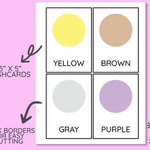 Colors Flash Cards, Printable Preschool Toddler Baby Learning Card Set ...