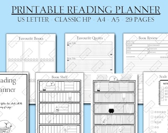 Reading Planner Printable Reading Journal Book Planner Reading Log Book ...