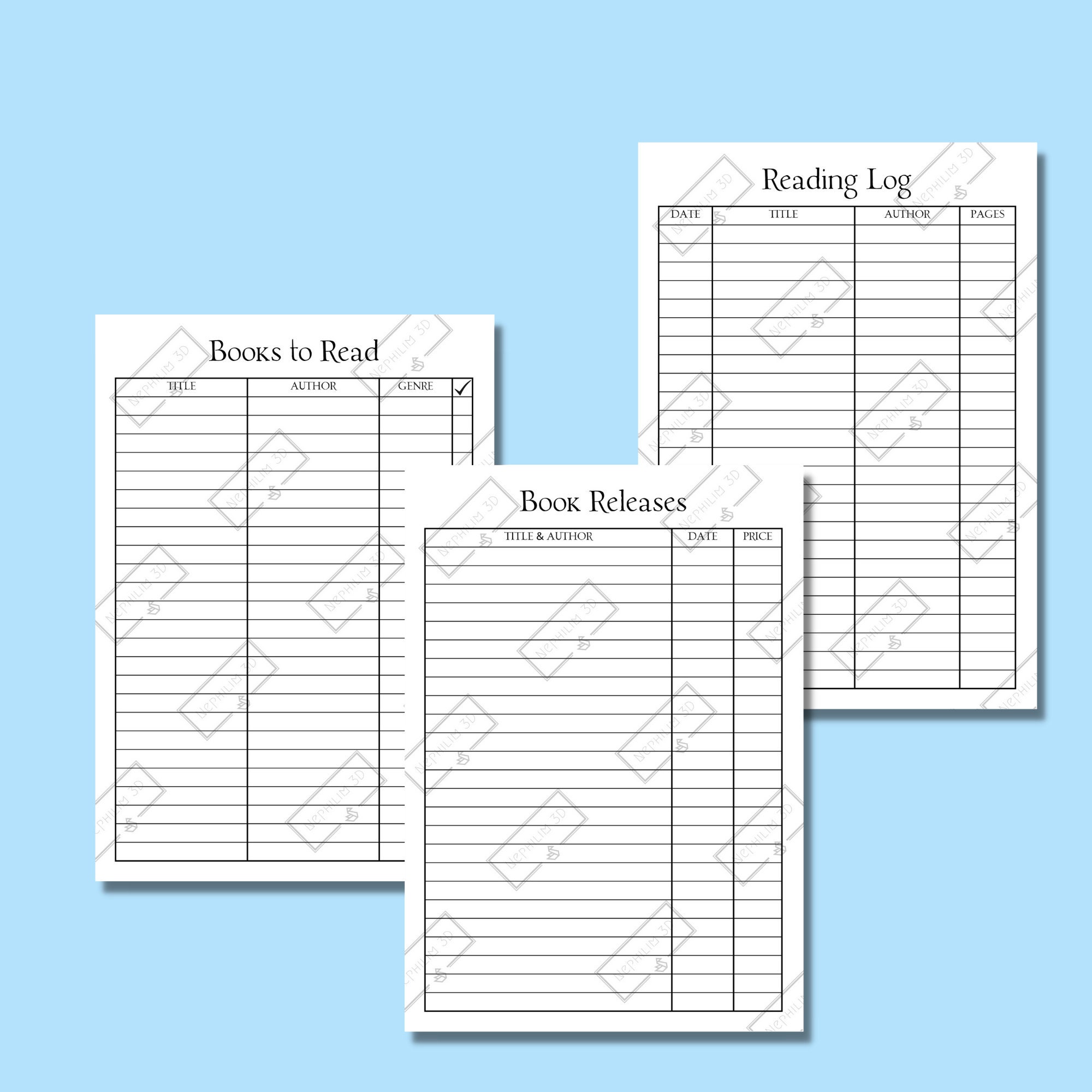 Reading Planner Printable Reading Journal Book Planner Reading Log Book ...