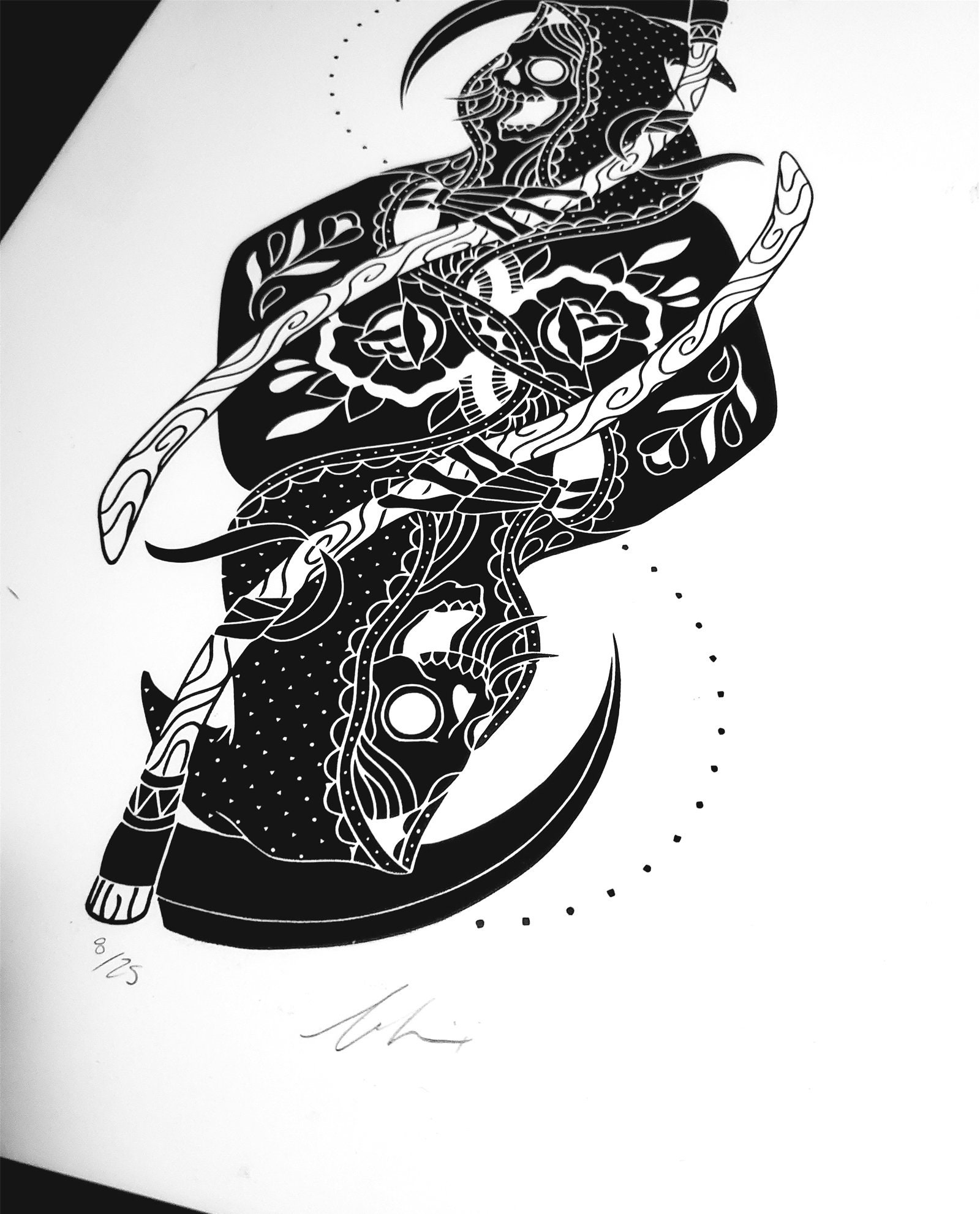 Death Wish, Rot Iron Co., Reaper, Roses, Traditional Tattoo Flash ...